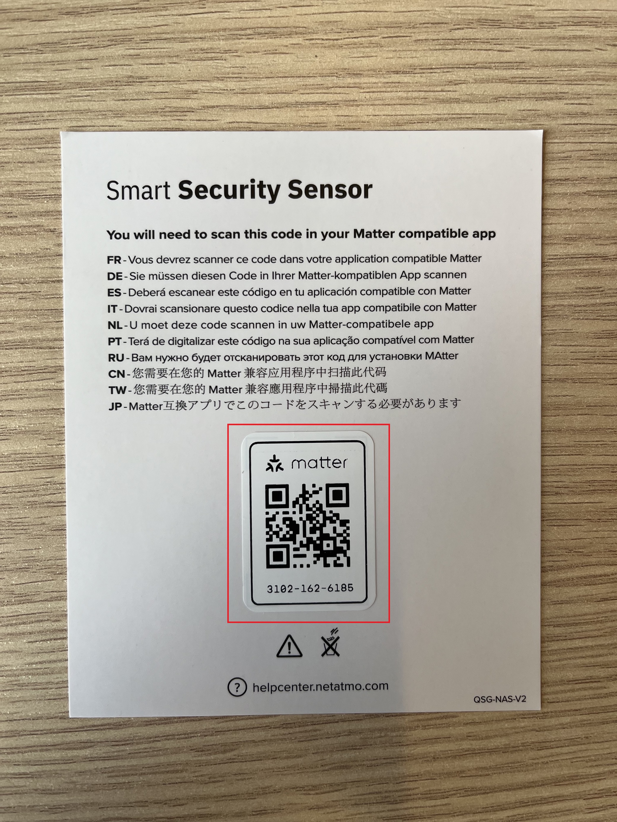 Où trouver le QR code d’installation Matter ? – Netatmo